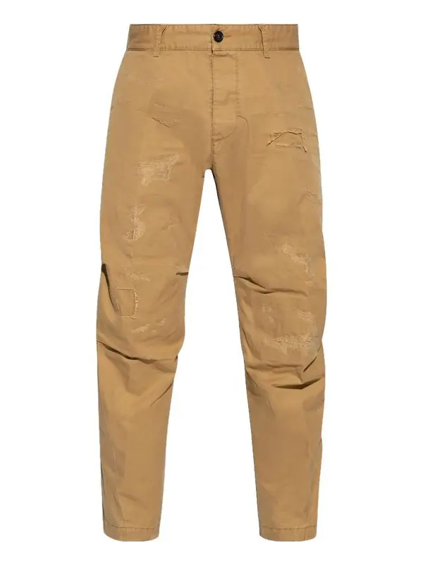 Dsquared2 Distressed Straight-leg Trousers - Nude