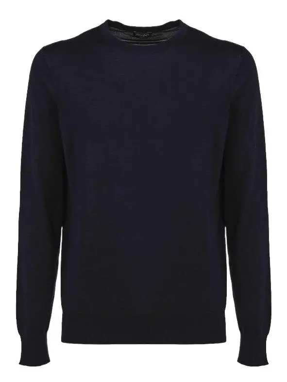Zegna Long Sleeve Crewneck Sweater - Blue