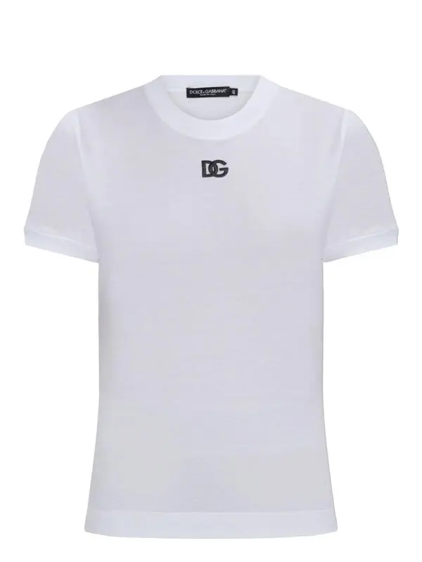 Dolce & Gabbana Logo Embroidered Crewneck T-shirt - White