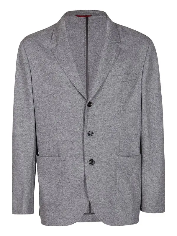 Brunello Cucinelli Single Breasted Jersey Blazer - Grey