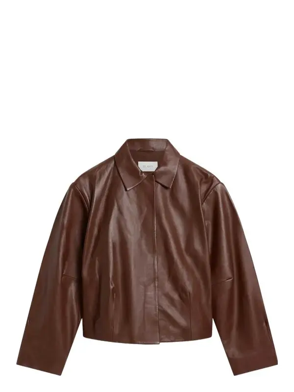 ST. AGNI Leather Cocoon Jacket - Rum Color