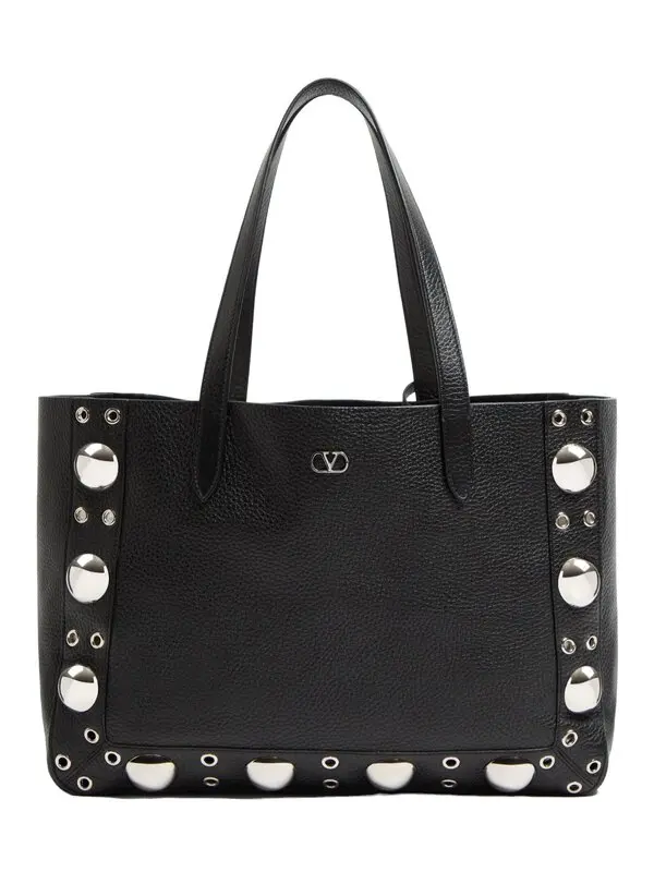 Valentino Garavani Logo Plaque Shoulder Bag - Black
