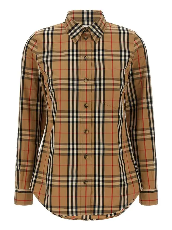 Burberry Checked Long-sleeve Shirt - Brown