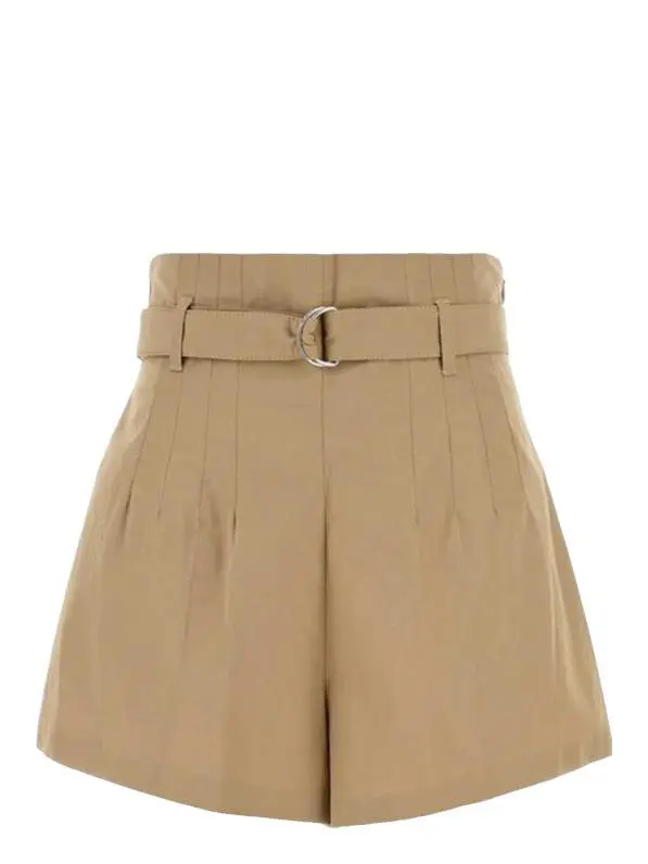 Prada High-waist Belted Shorts - Khaki