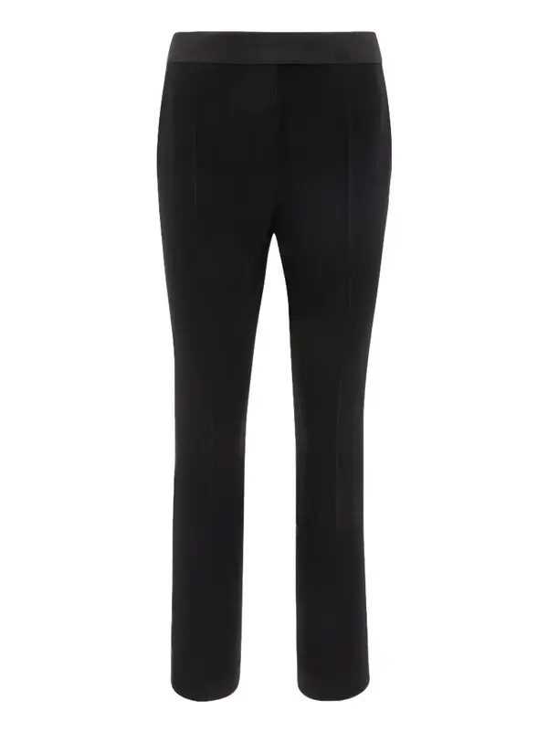 Max Mara Satin-trim Slim-cut Trousers - Black