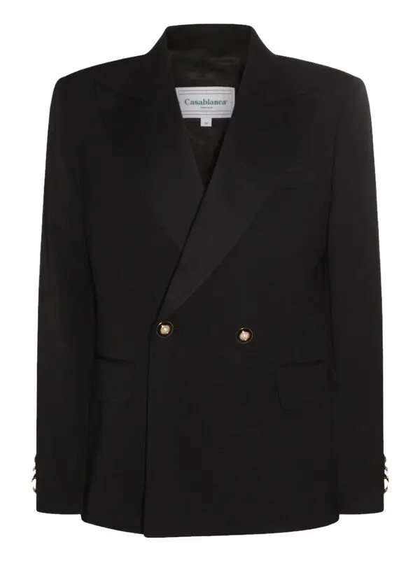 Casablanca Double-breasted Tuxedo Blazer - Black