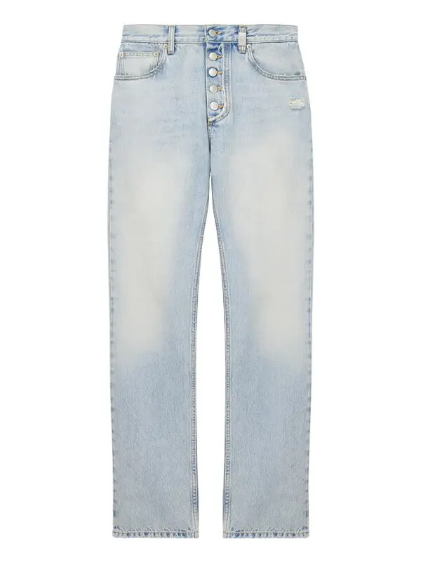 Alexander McQueen Stonewashed Slim Fit Jeans - Washed Blue
