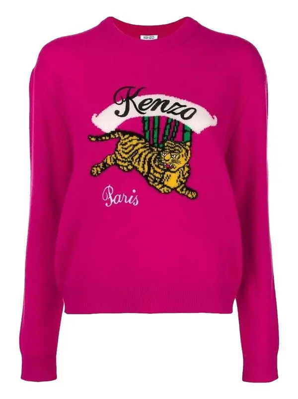 Kenzo Jumping Tiger Embroidered Pullover - Pink