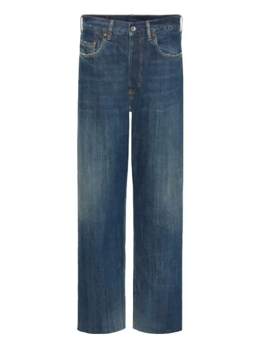 MAISON MARGIELA Straight-leg Denim Jeans With Raw Edge Hem - Blue