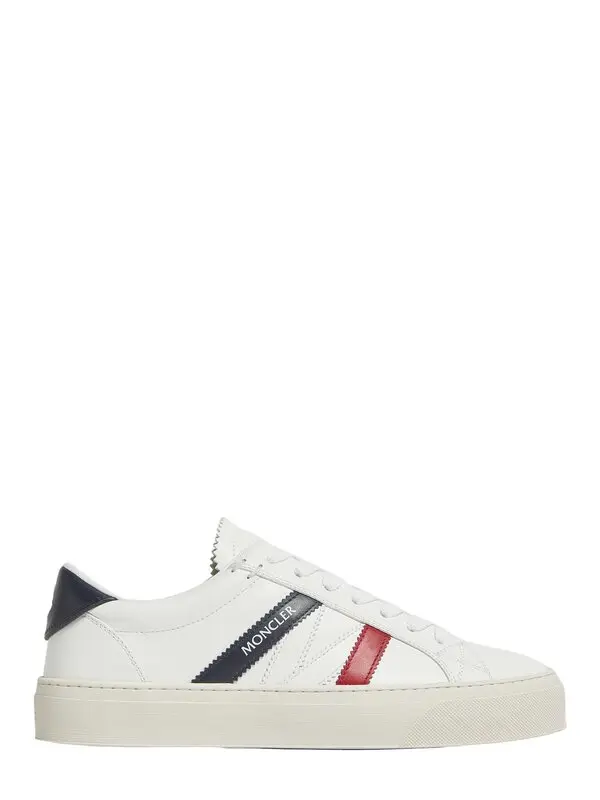 Moncler Low-top Lace-up Leather Sneakers - Optical White