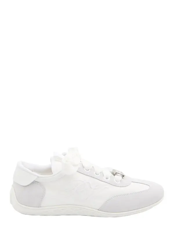 ROGER VIVIER Embroidered Buckle Sneakers - White
