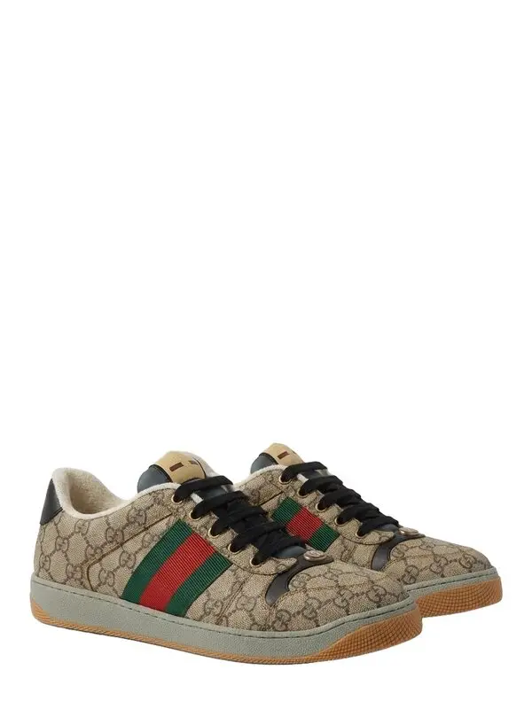 Gucci Logo Lace-up Sneakers - Gray