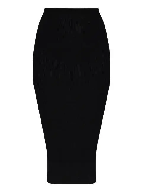 Dolce & Gabbana Ribbed Midi Pencil Skirt - Black