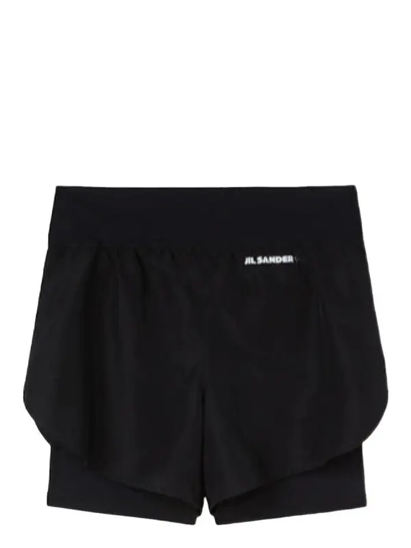 JIL SANDER Layered Elasticated Waist Shorts - Black