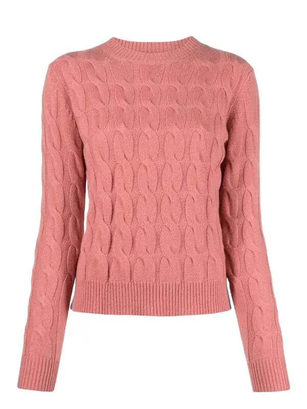 Max Mara Twisted Knitted Cashmere Pullover - Pink