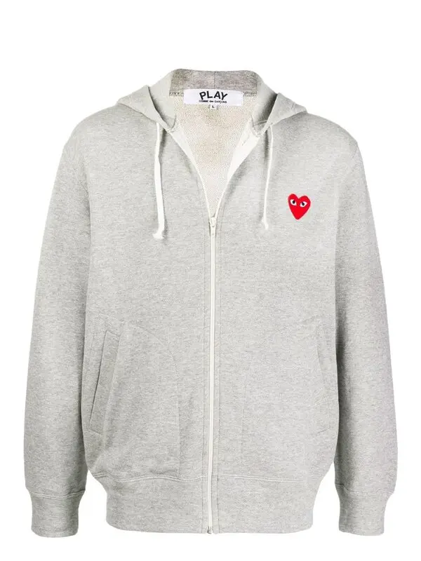 Play Comme Des Garcon Zip Up Hoodie - White