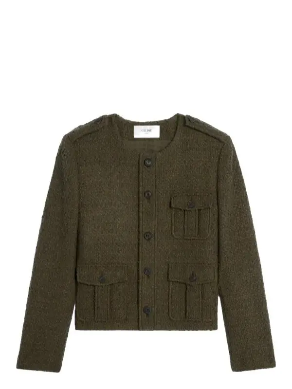 Celine Cashmere Bouclette Jacket - Green