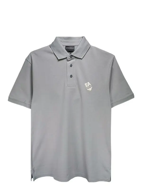 Emporio Armani Logo Short-sleeved Polo Shirt - Gray