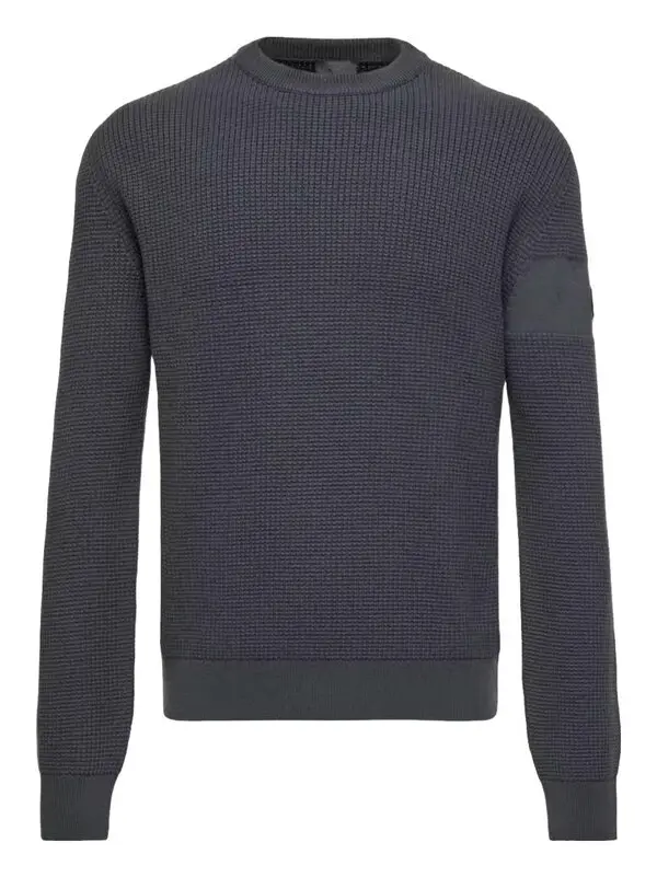Moncler Logo Patch Crewneck Jumper - Dark Gray