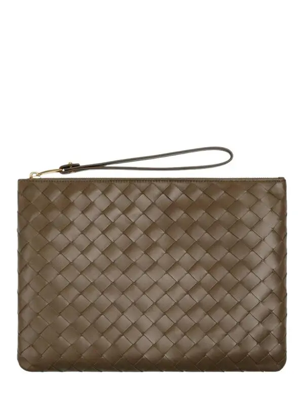 Bottega Veneta Intrecciato Flat Pouch Wristlet - Pine Cones