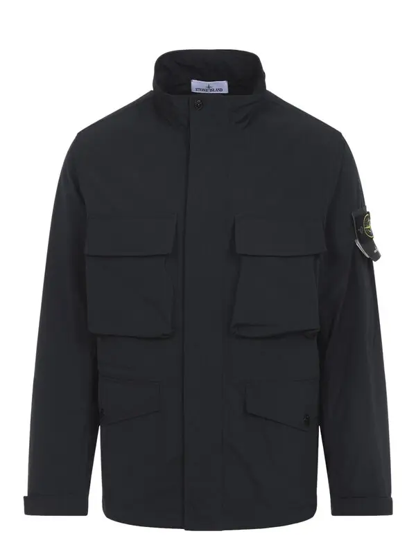 Stone Island Logo Patch Detail Jacket - Black