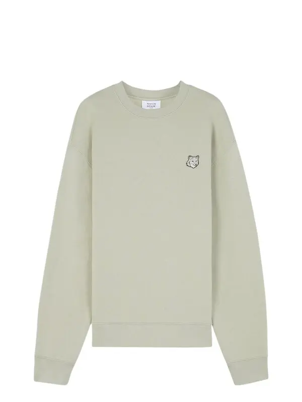 Maison Kitsuné Bold Fox Head Patch Crewneck Sweatshirt - Ash Tree