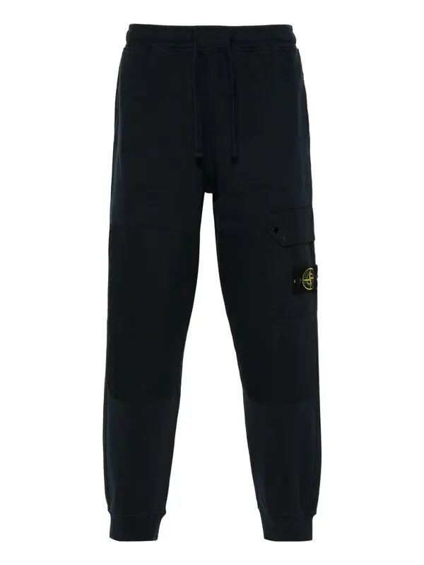 Stone Island Logo Patch Drawstring Trousers - Blue
