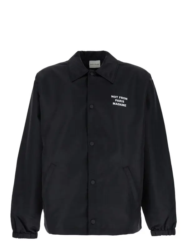 Drole De Monsieur Drôle De Slogan Button-up Jacket - Black