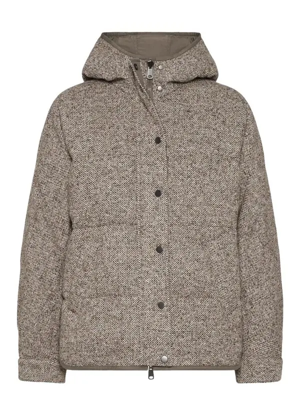 Brunello Cucinelli Quilted Hooded Jacket - Gray