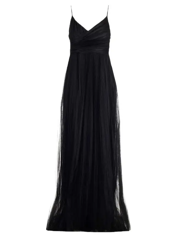 Fabiana Filippi Sleeveless Pleated Maxi Dress - Black