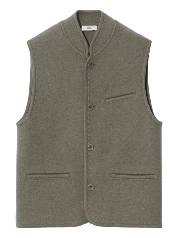 RIER Sleeveless Wool Vest - Gray