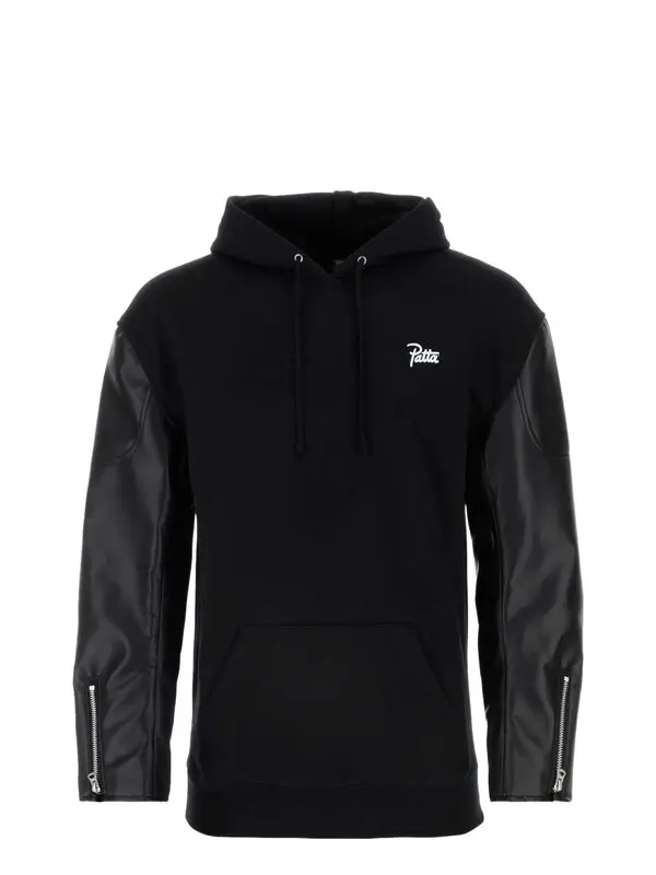 Junya Watanabe X Patta Leather Sleeve Hoodie - Black