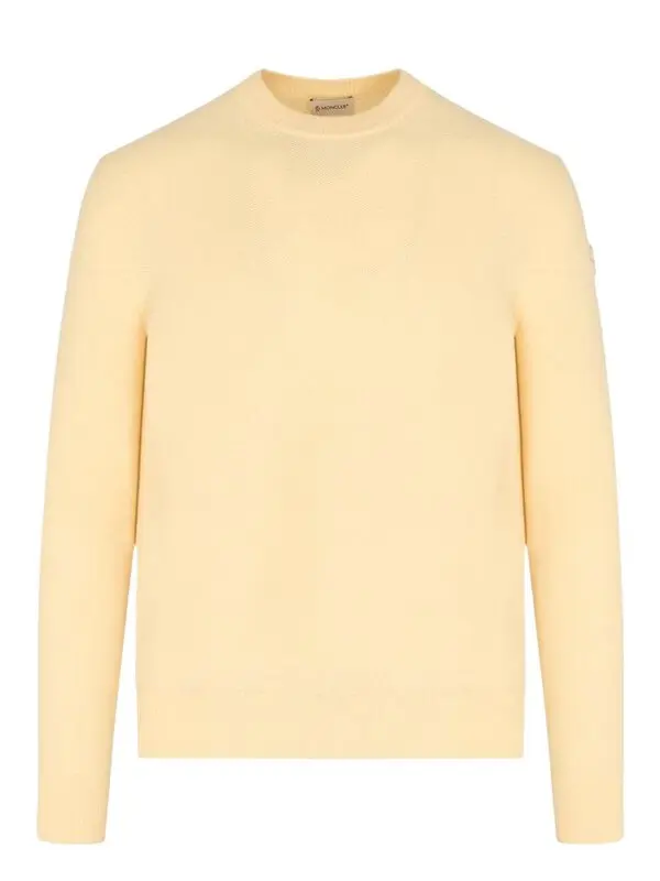 Moncler Logo Patch Crewneck Jumper - Nude