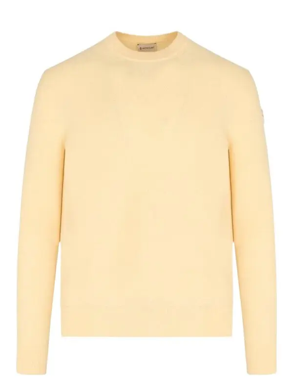 Moncler Logo Patch Crewneck Jumper - Nude