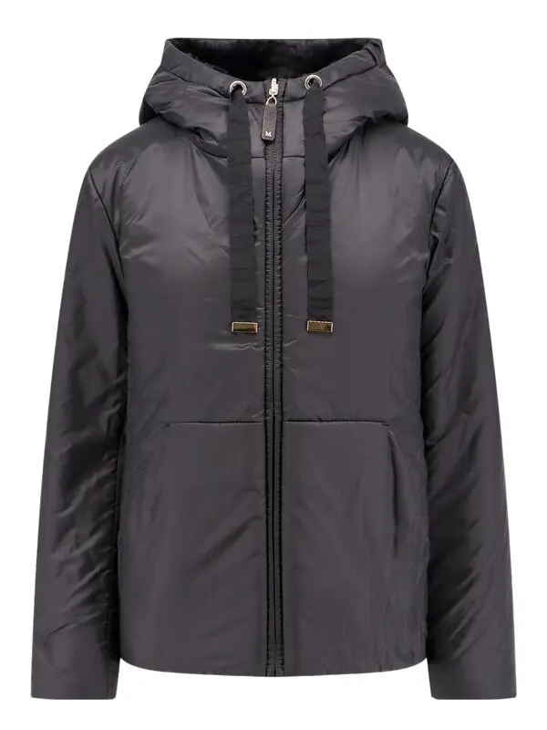 Max Mara Zip-up Reversible Hooded Jacket - Black