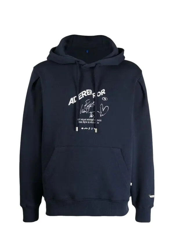 ADER ERROR Oversized Embroidered Hooded Sweatshirt - Black