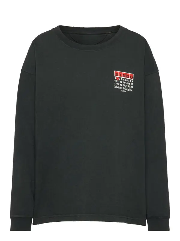 MAISON MARGIELA Long Sleeve Bingo Graphic T-shirt - Carbon