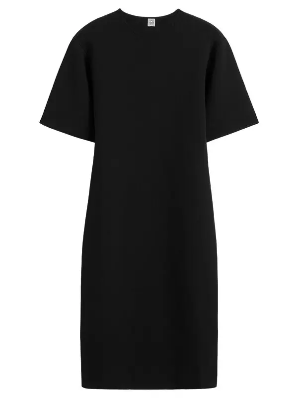 TOTEME Short-sleeved Knitted Midi Dress - Black