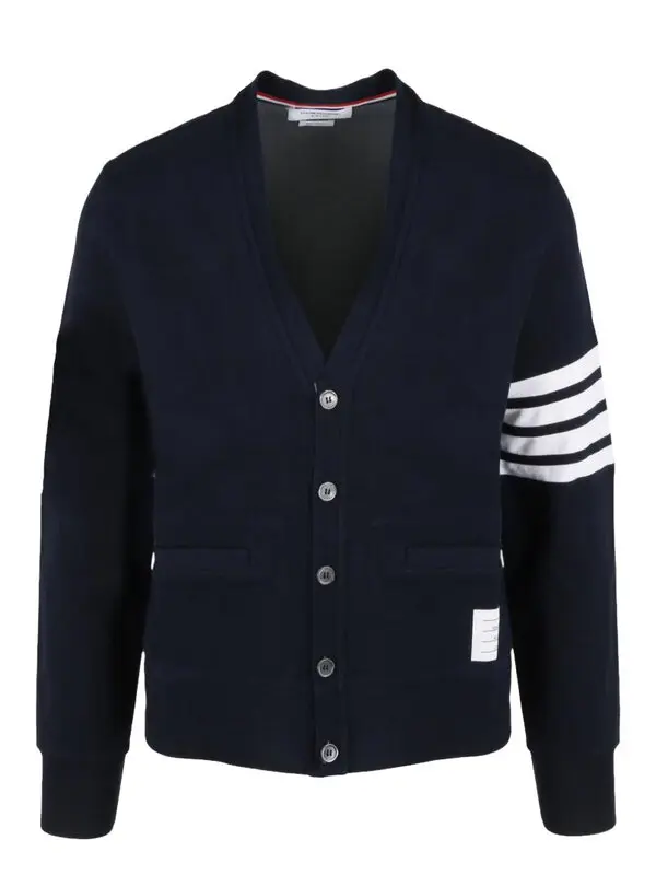 Thom Browne 4-bar V-neck Cardigan - Navy Blue