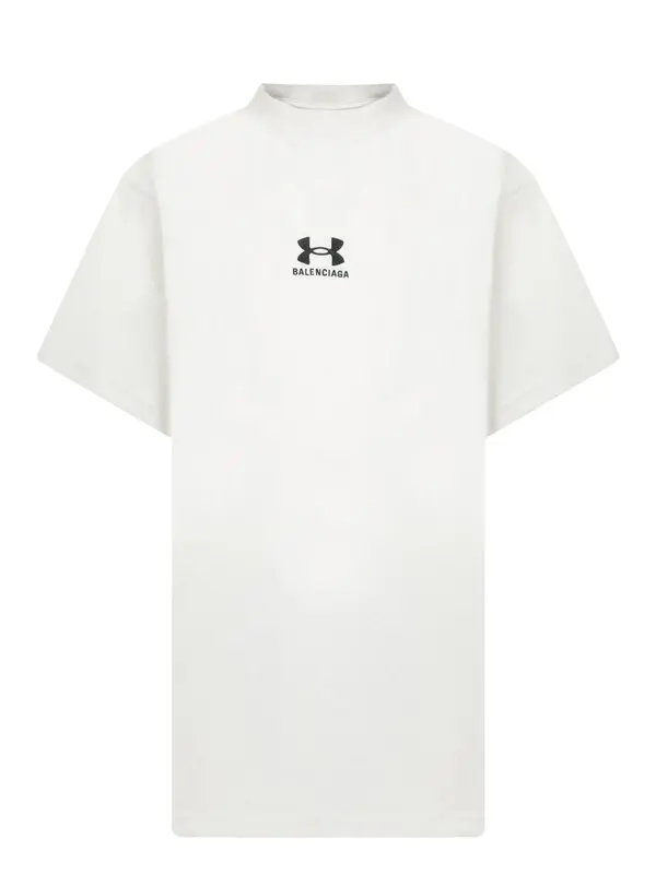 Balenciaga Logo Embroidered Crewneck T-shirt - White