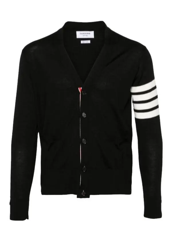 Thom Browne 4-bar V-neck Cardigan - Black
