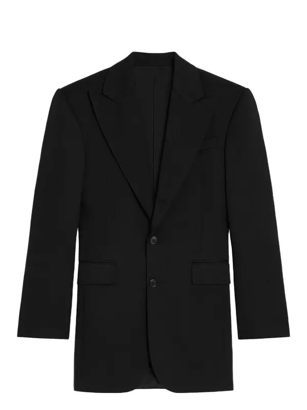 Celine Diagonal Wool Blazer - Black