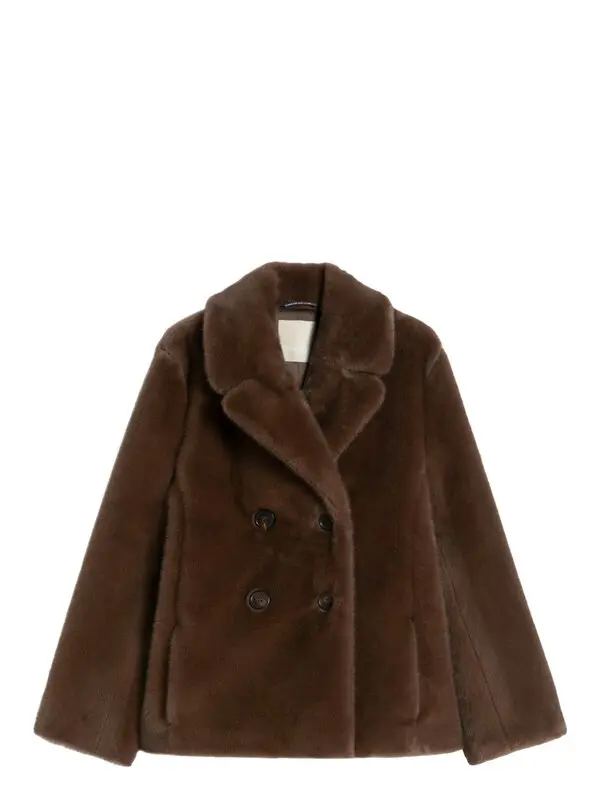 Max Mara Double-breasted Textured Jacket - Brown