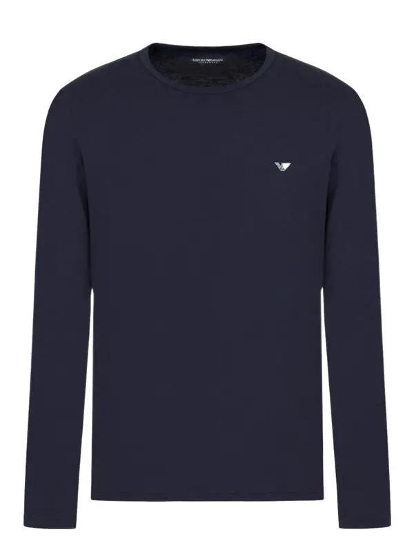 Emporio Armani Round Collar Logo T-shirt - Black