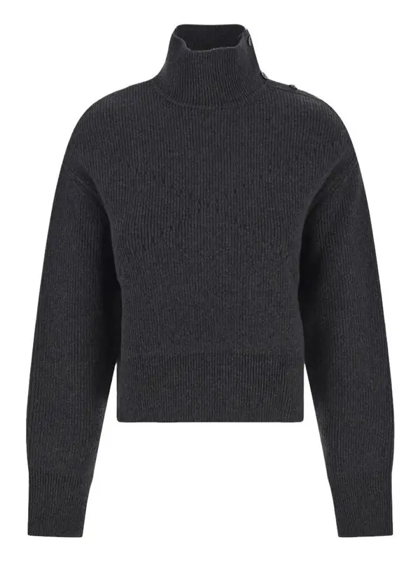 Bottega Veneta Relaxed Fit Ribbed Jumper - Gray