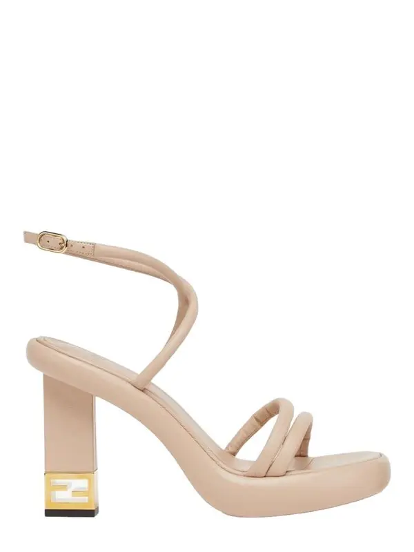 Fendi Baguette Heeled Sandals - Nude
