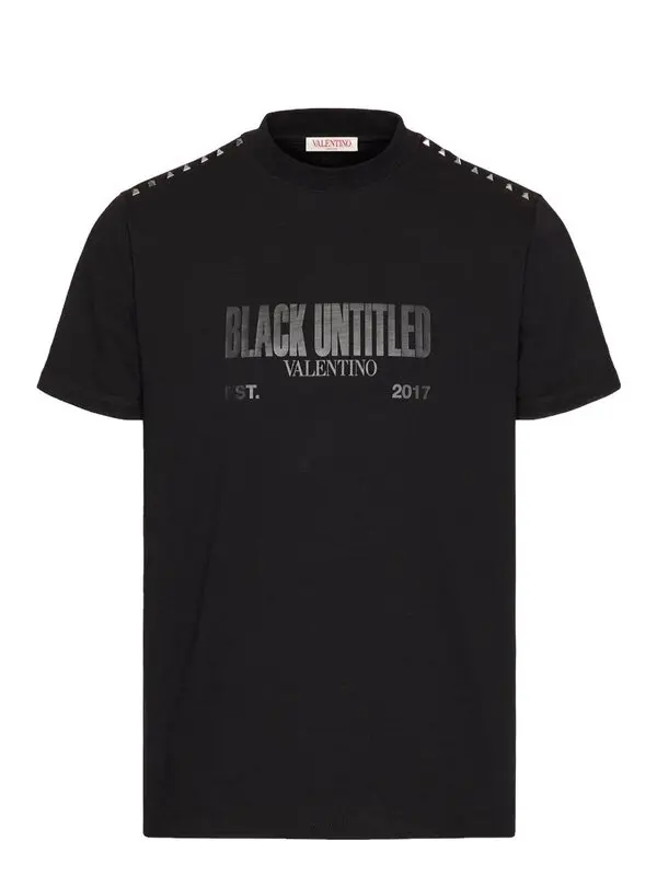 Valentino Garavani Untitled Logo Printed Crewneck T-shirt - Black