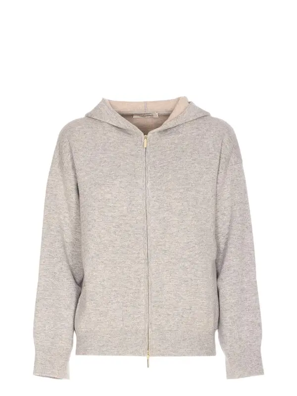 Max Mara Knitted Zip-up Hoodie - White