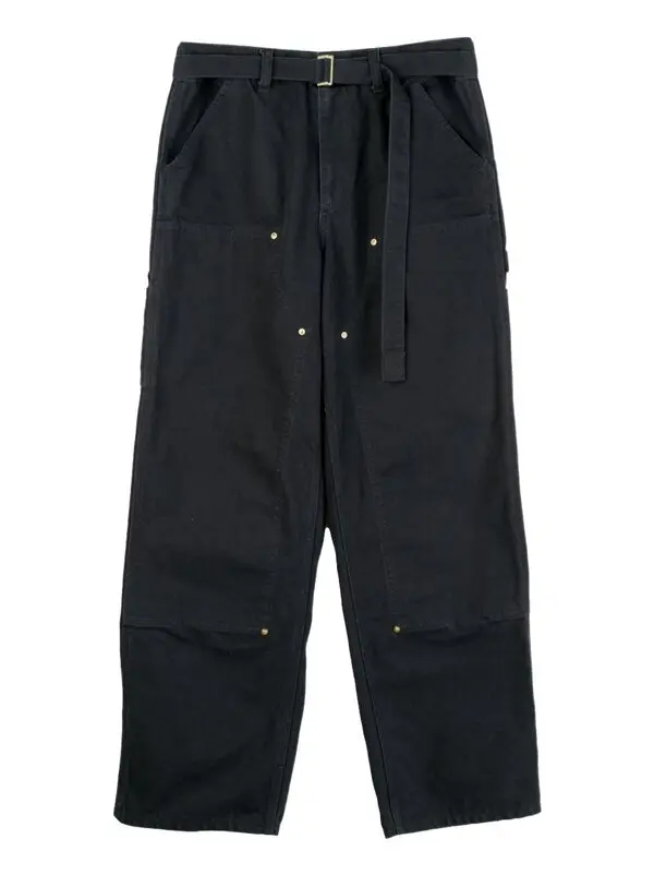 Sacai X Carhartt Wip Logo Patch Belted Pants - Black