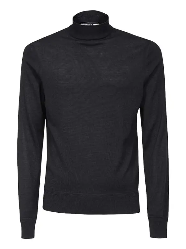 TOM FORD Mock Neck Knitted Jumper - Black